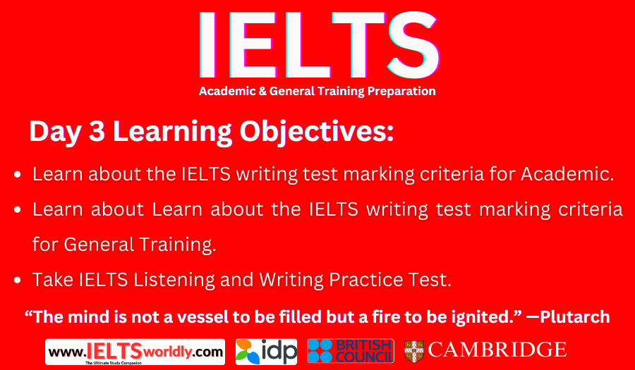 Day 3 IELTS Lessons: Writing Test Marking Criteria for AC and GT ...